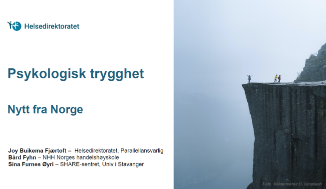 Siste nytt om psykologisk trygghet - Itryggehender